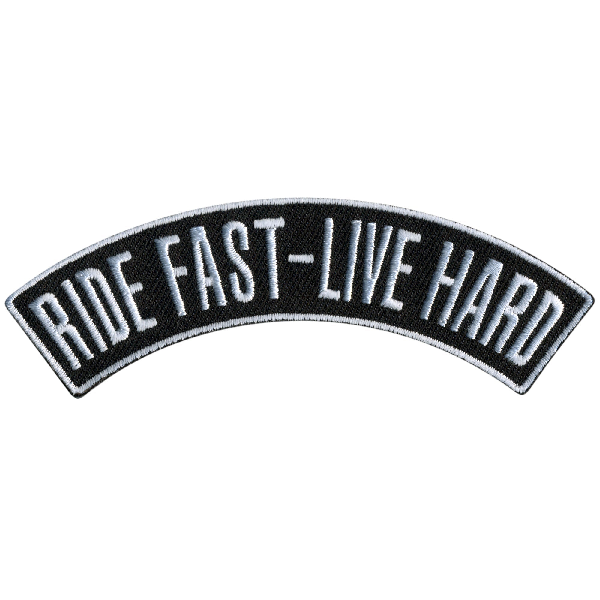 Hot Leathers Ride Fast - Live Hard 4” X 1” Top Rocker Patch – Valiant Biker