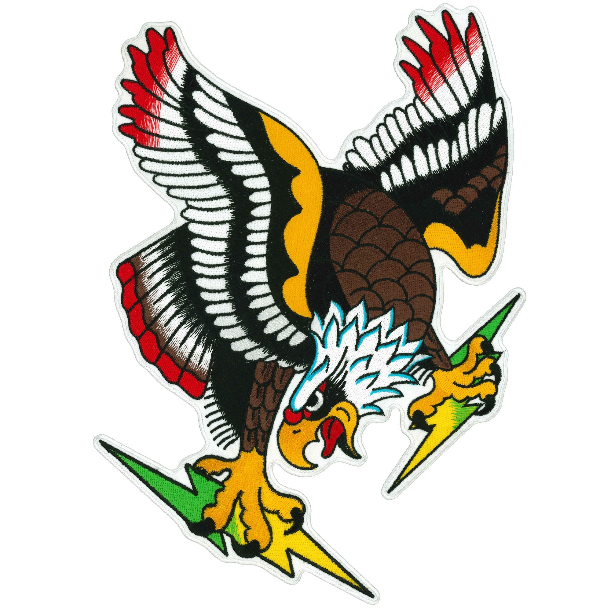 Hot Leathers Eagle and Bolts 10" Patch – Valiant Biker